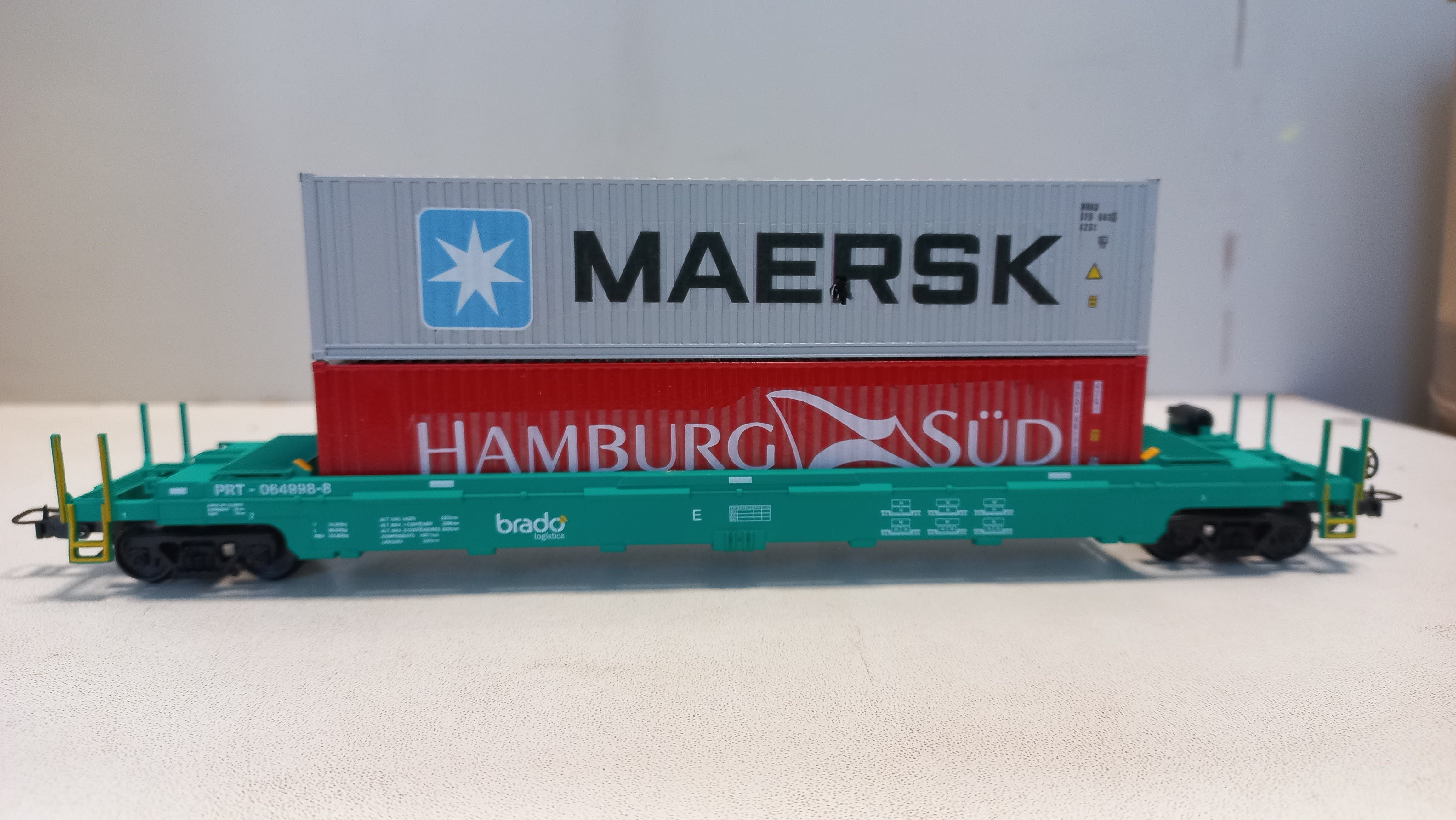 Vagão Porta-Contêiner PRT "Double Stack" BRADO - FRATESCHI - 2112 (3 ...